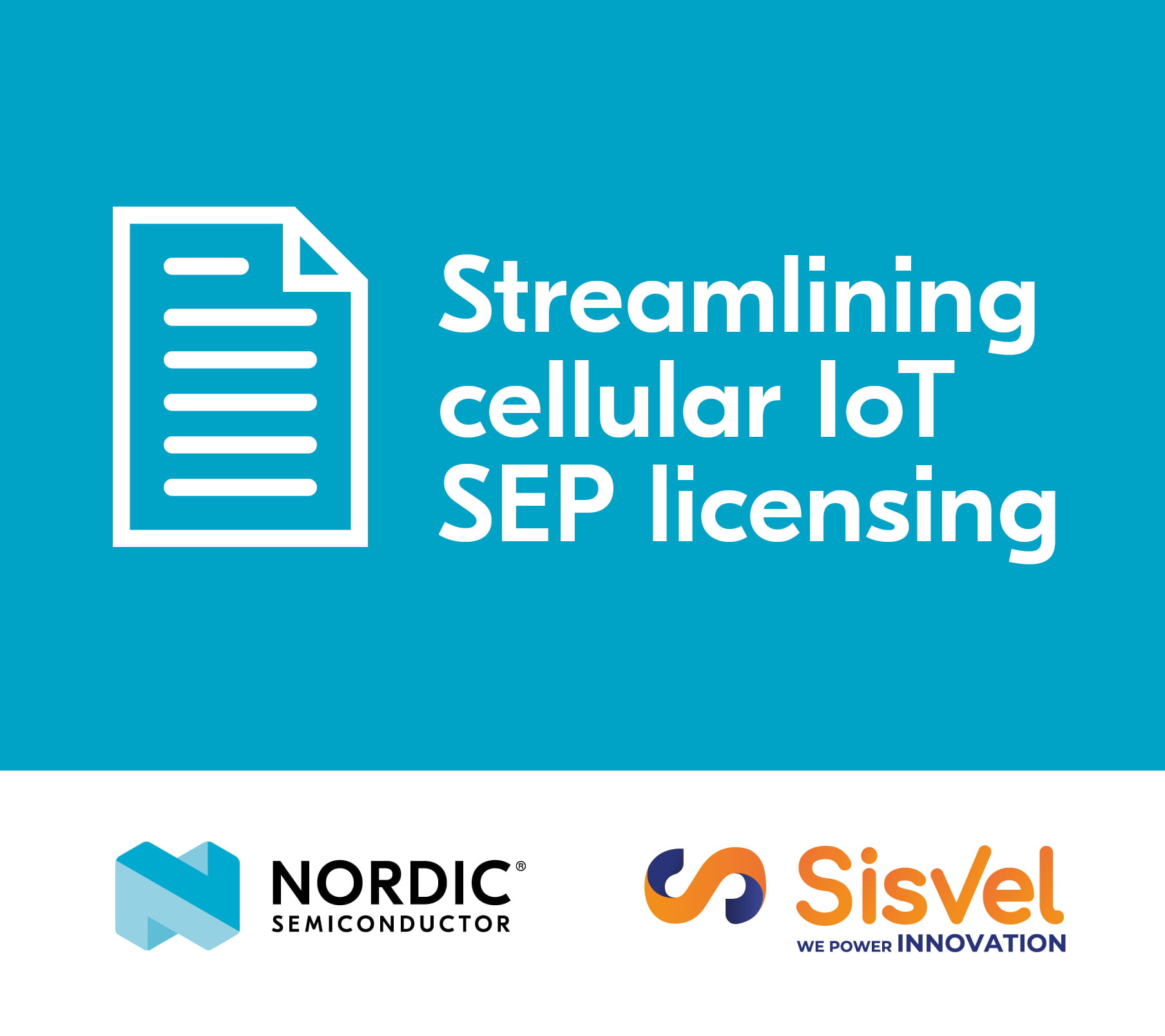 Nordic and Sisvel to streamline cellular IoT SEP licensing - nordicsemi.com